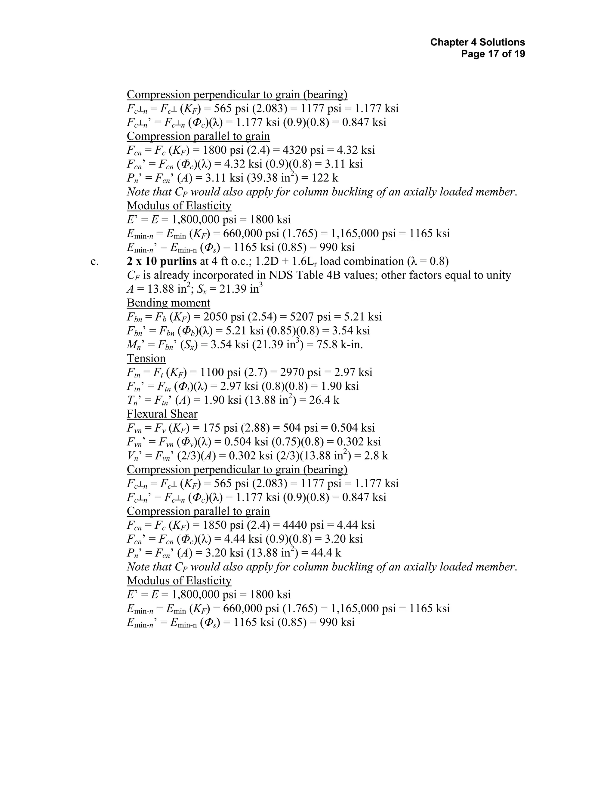 Design Of Wood Structures ASD-LRFD 6th Edition Donald Breyer Solutions Manual | PDF