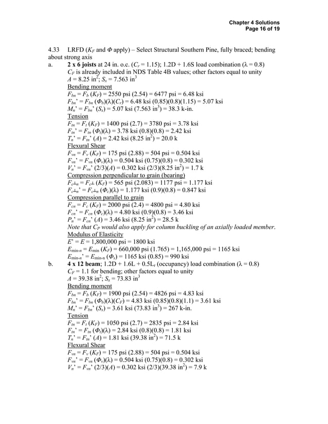 Design Of Wood Structures ASD-LRFD 6th Edition Donald Breyer Solutions ...