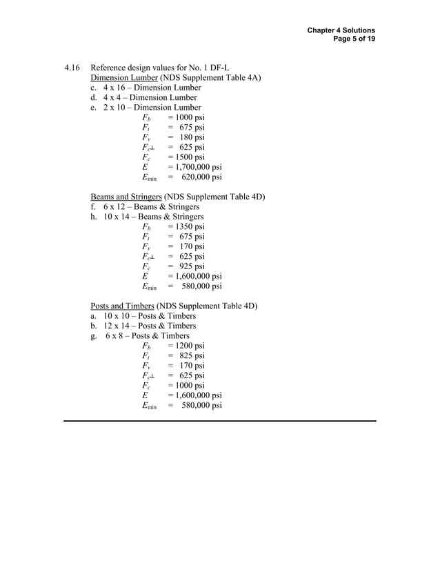 Design Of Wood Structures ASD-LRFD 6th Edition Donald Breyer Solutions Manual | PDF ...