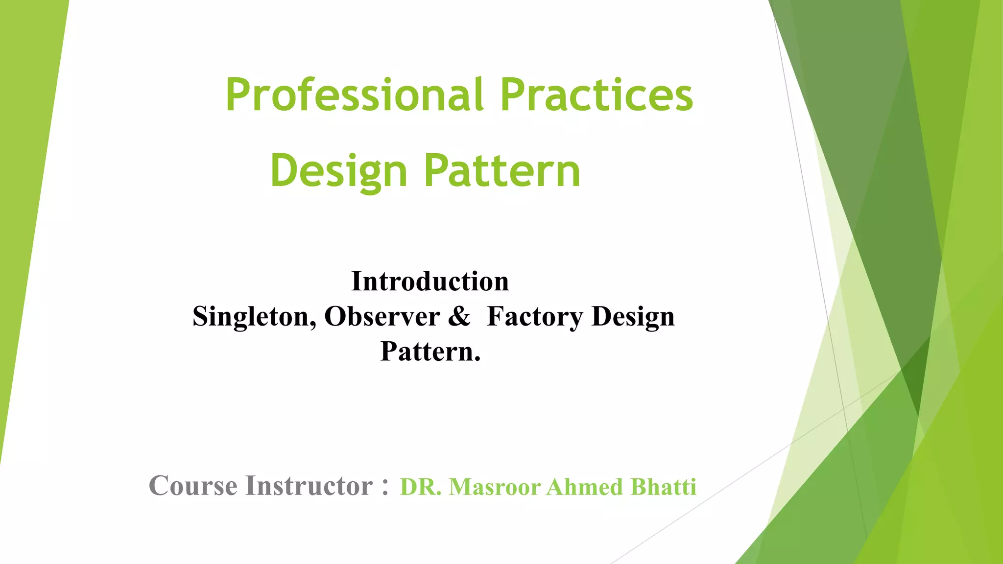 Design Pattern Presentation Pptx Programming Languages Computing