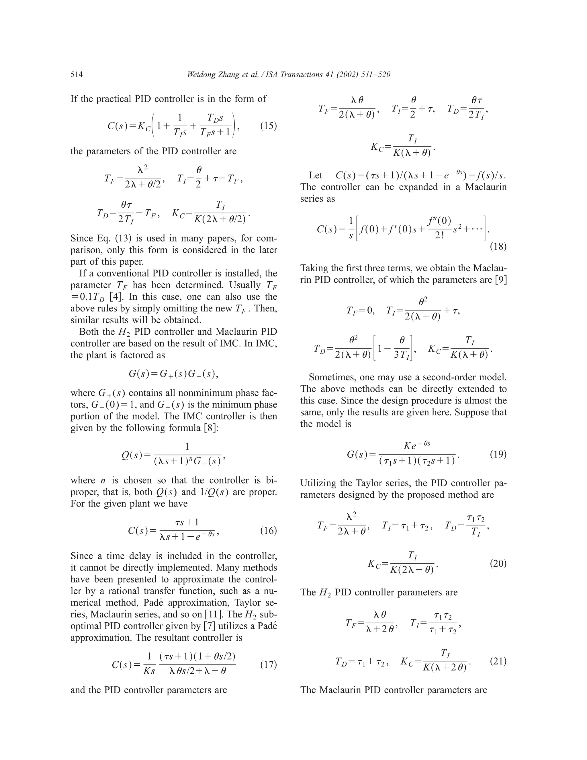 Design PID controllers for desired time domain or frequency domain response | PDF