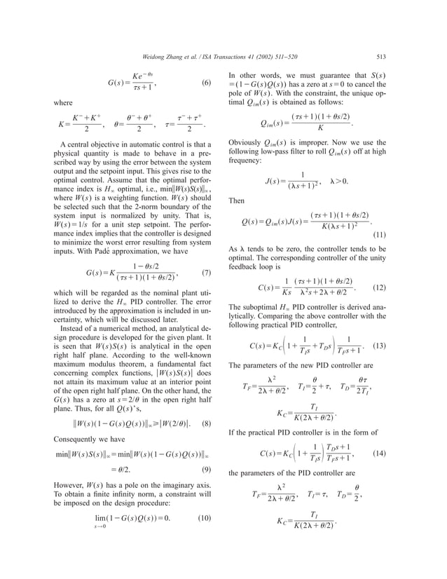 Design PID controllers for desired time domain or frequency domain response | PDF