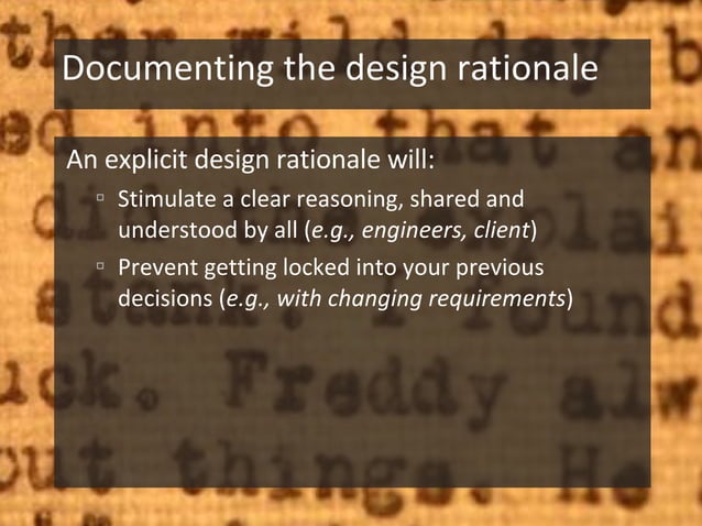 0708 Design Rationale (Introduction) | PPT | Technology & Computing