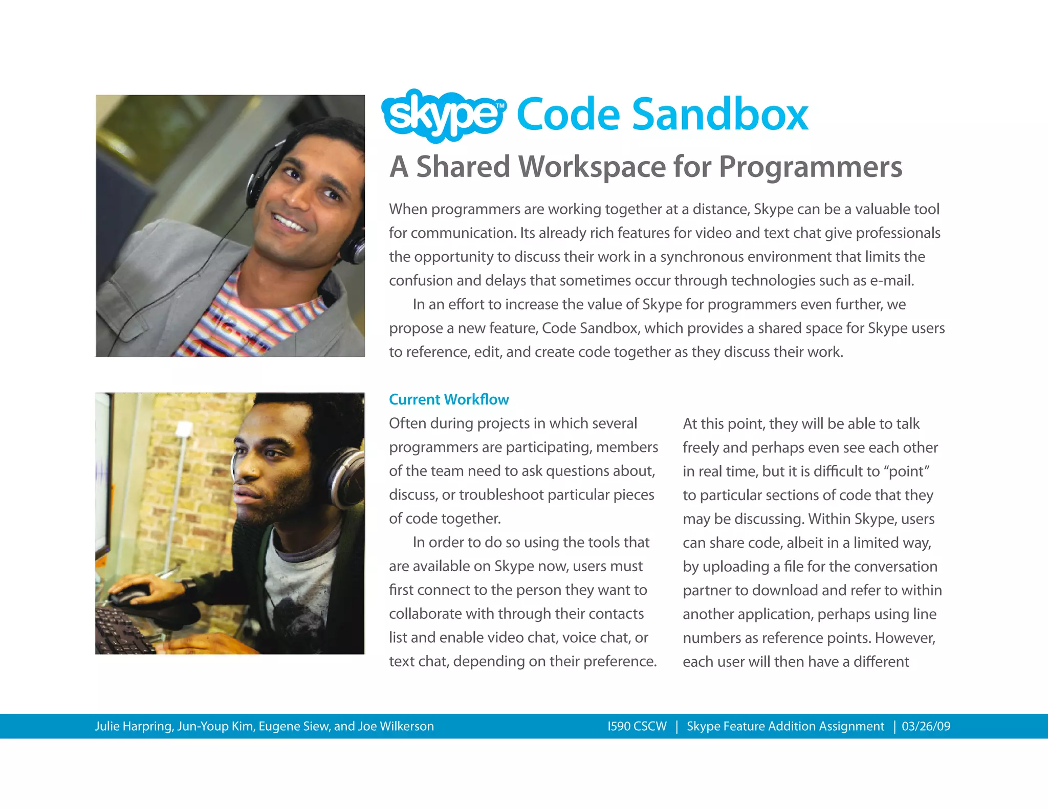 Skype Code Sandbox Presentation Materials | PPT