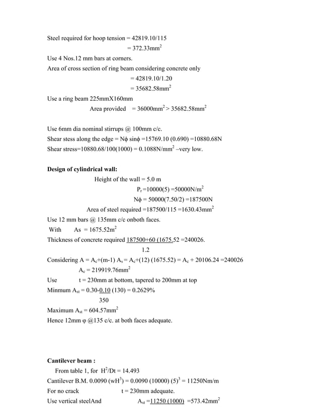 Design rcc-over-head-tank | PDF