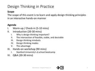 Design Thinking in Practice | PPTX | Education
