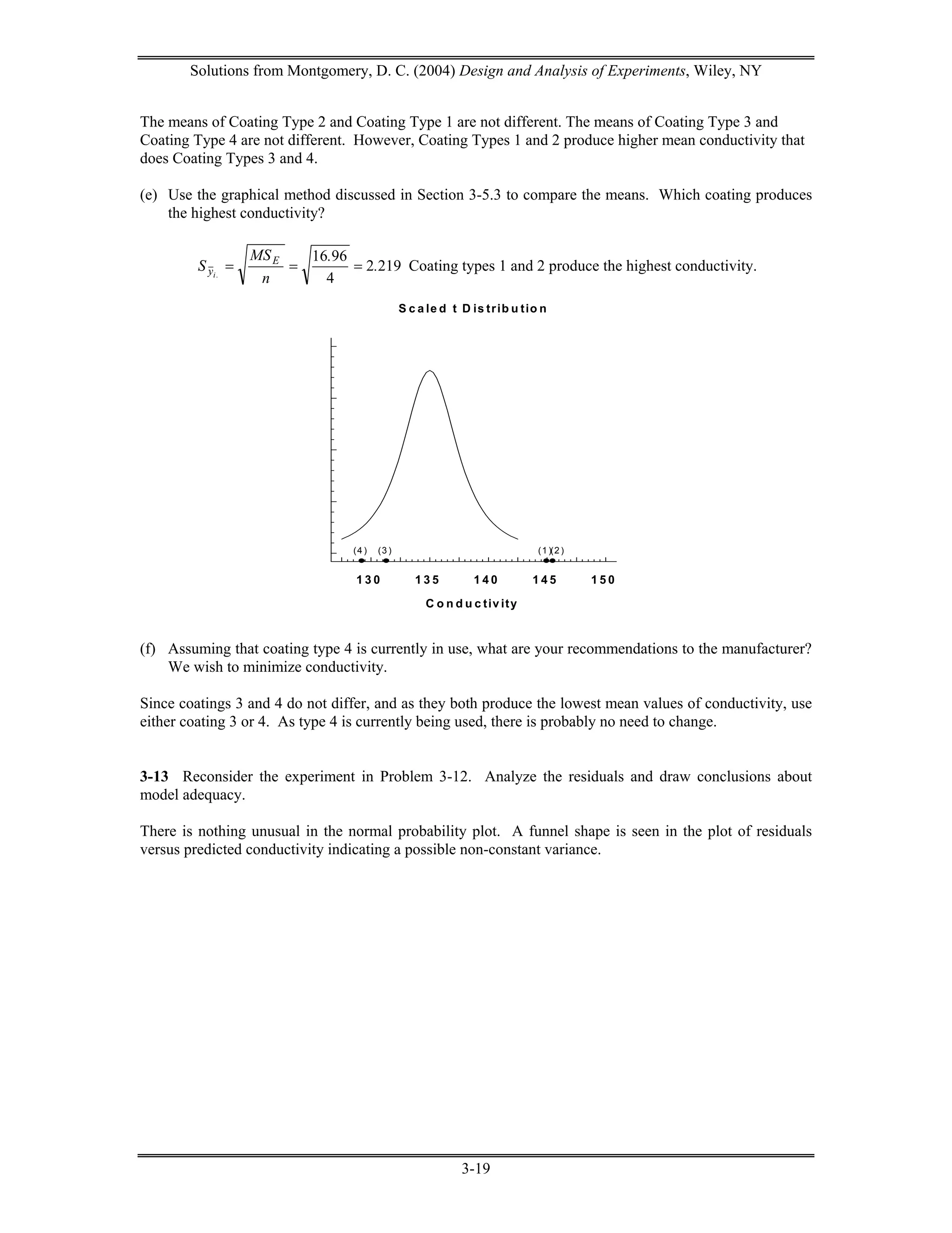 Solutions. Design and Analysis of Experiments. Montgomery | PDF