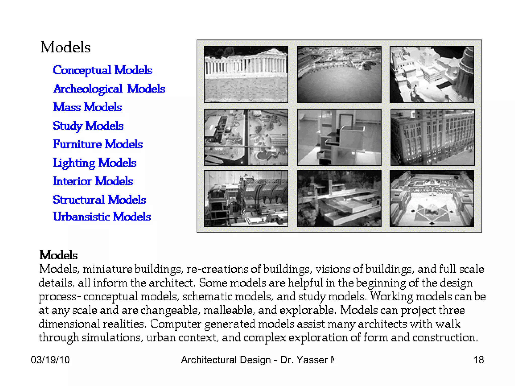 Architectural Design 1 Lectures by Dr. Yasser Mahgoub - Lecture 7 ...