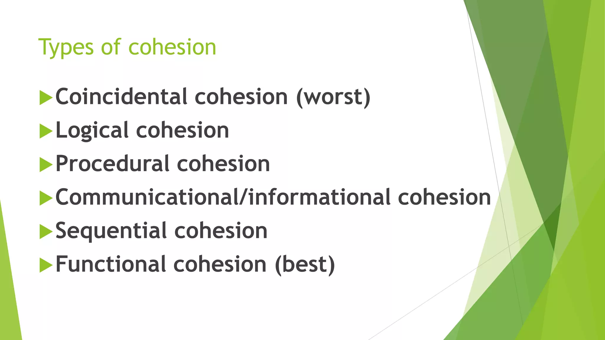 Software Design 1: Coupling & cohesion | PPT