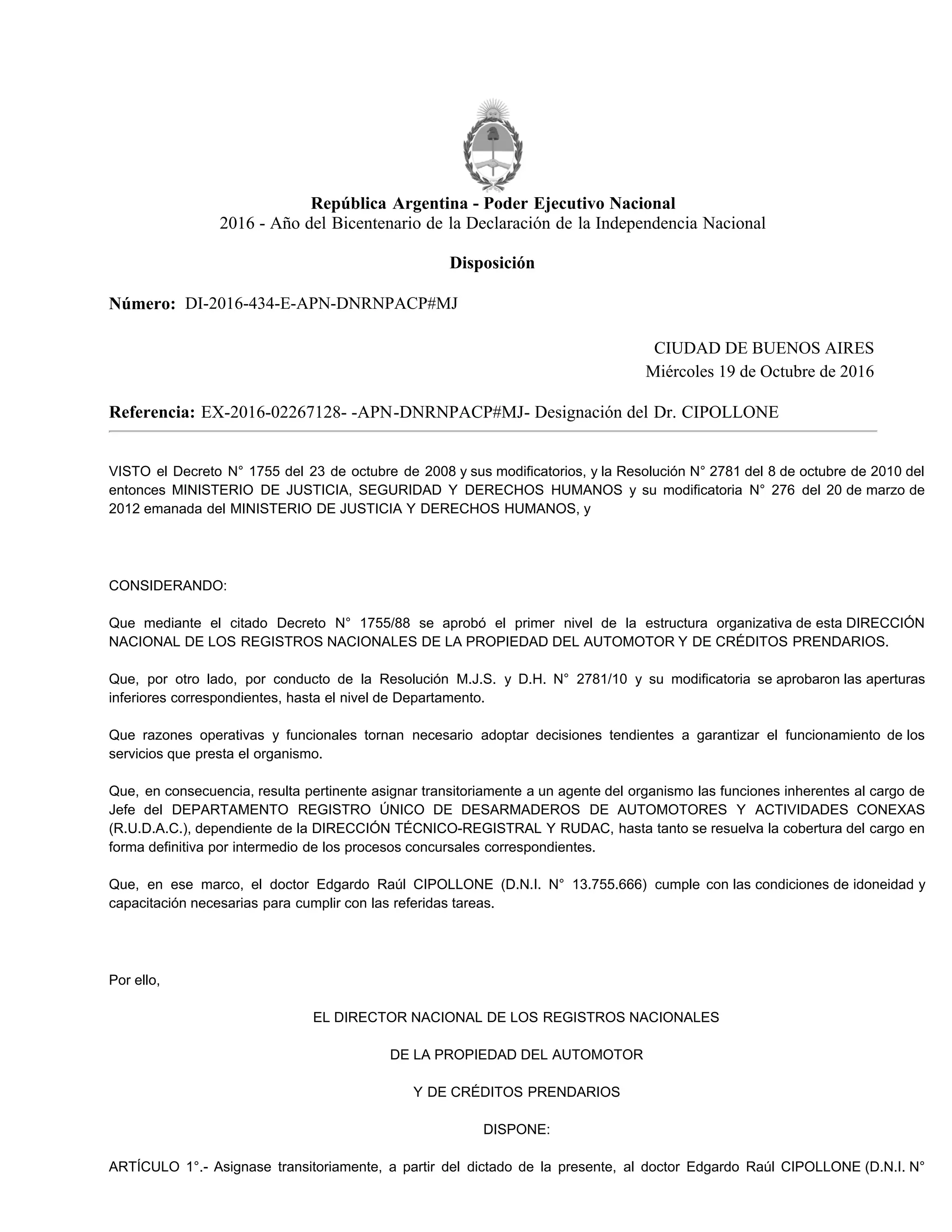 Designacion rudac | PDF