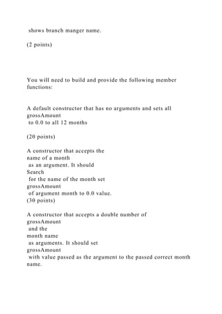 Design a class named Month. The class should have the following priv | DOCX