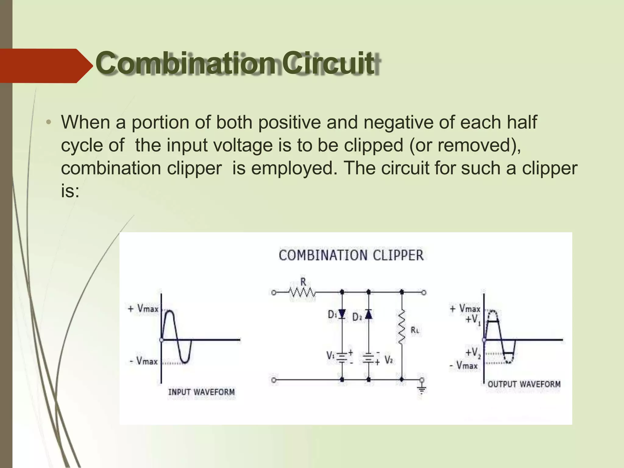 Design a clipper and clamping circuit & study the output wave shapes ...