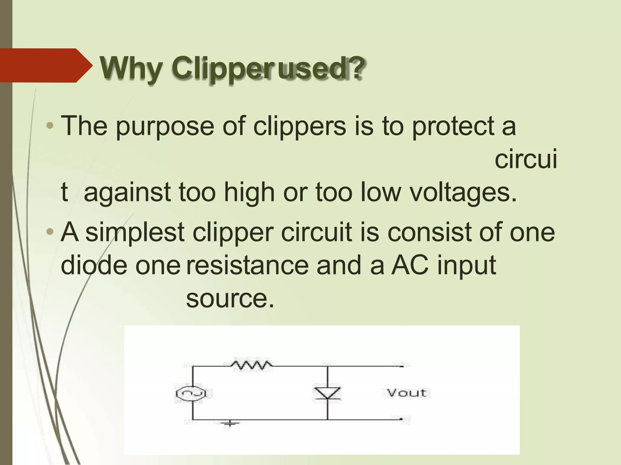 Design a clipper and clamping circuit & study the output wave shapes ...