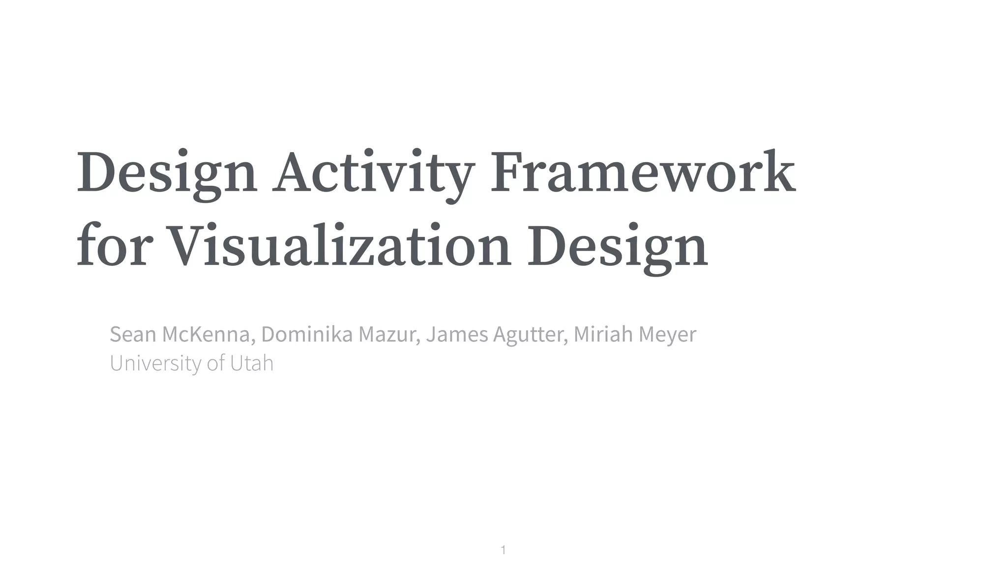 Design Activity Framework For Visualization Design Ppt