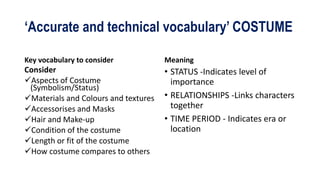 Design act two scene two costume | PPTX | Theater | Fine Art