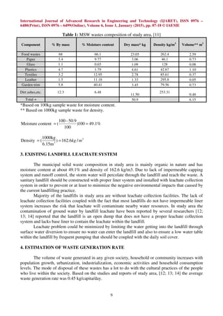 Design a leachate collection system fora small camp sanitary landfill | PDF