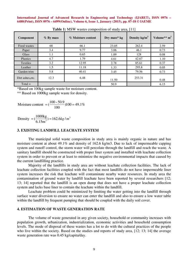 Design a leachate collection system fora small camp sanitary landfill | PDF