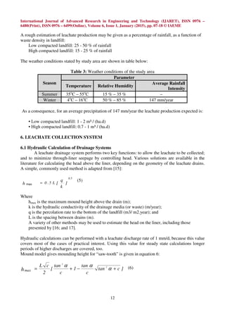 DESIGN A LEACHATE COLLECTION SYSTEM FOR A SMALL CAMP SANITARY LANDFILL ...