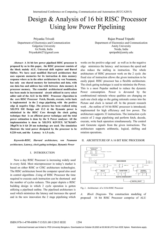 Designampanalysisof16bitriscprocessorusinglowpowerpipeliningpdf 3480