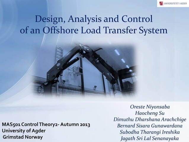 Design, analysis and controlling of an offshore load transfer system ...