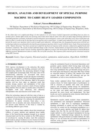 Design, analysis and development of special purpose machine to carry ...