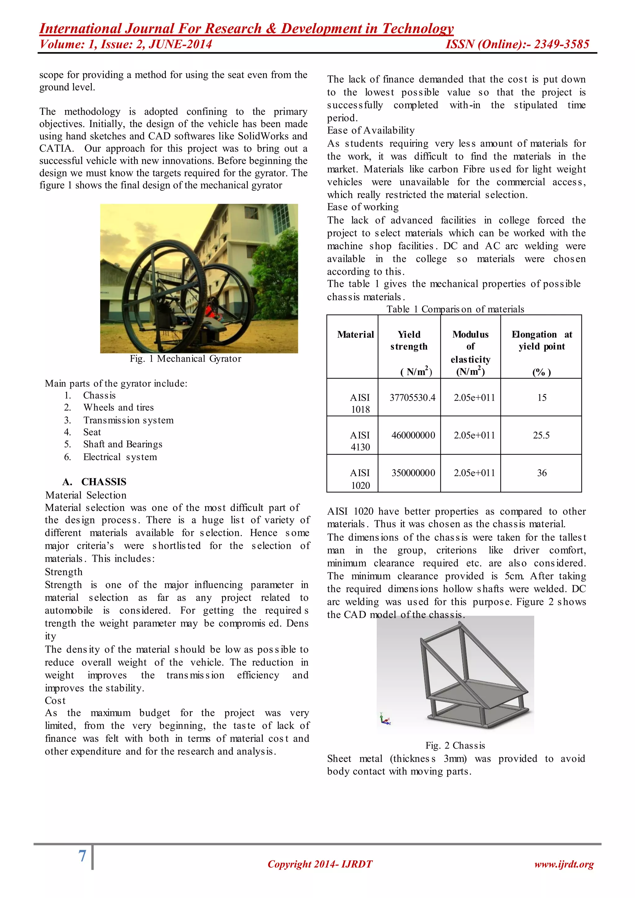 Design, analysis and performance evaluation of a mechanical gyrator | PDF