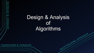 Design & Analysis of Algorithms Techniques | PPT