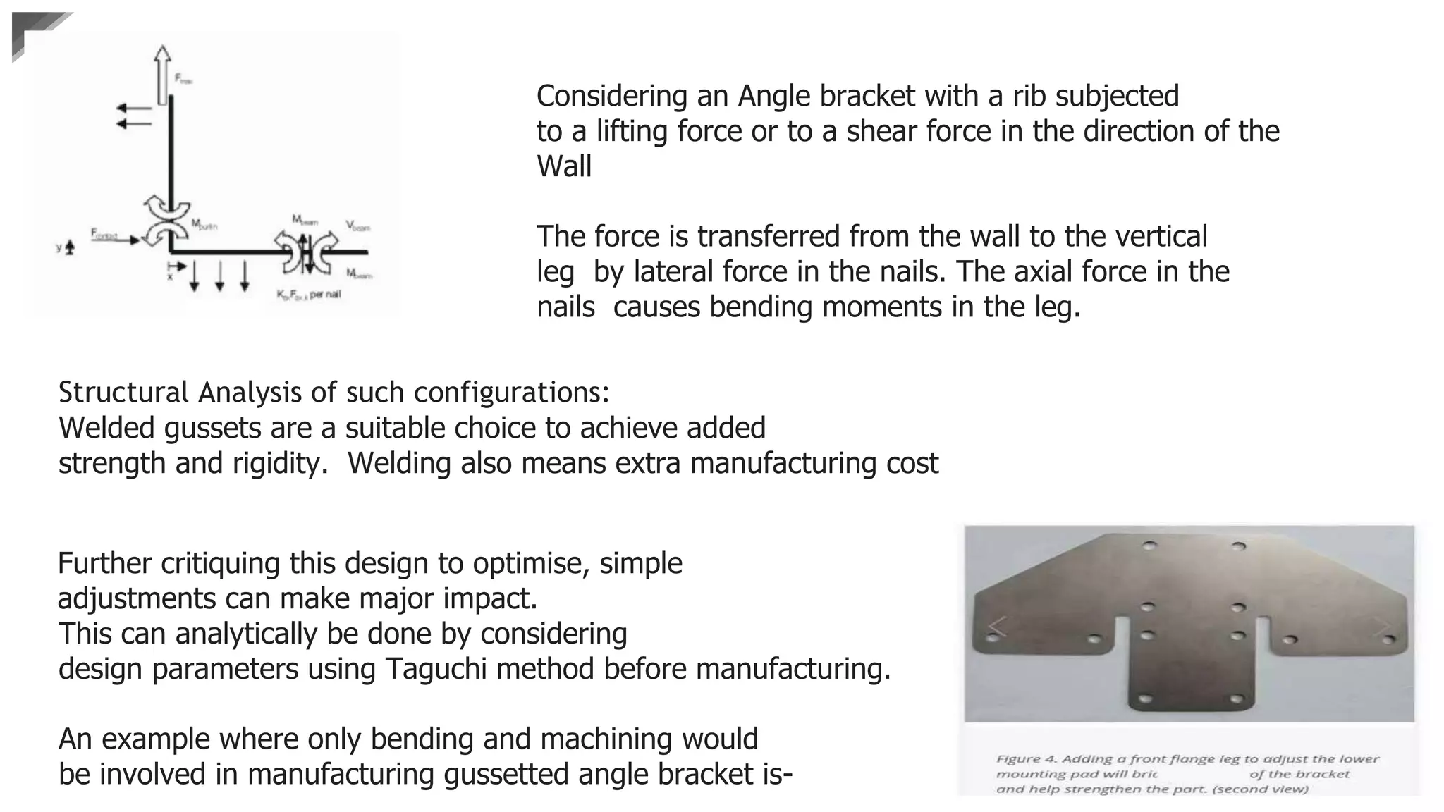 Angle bracket with and without gusset | PPTX