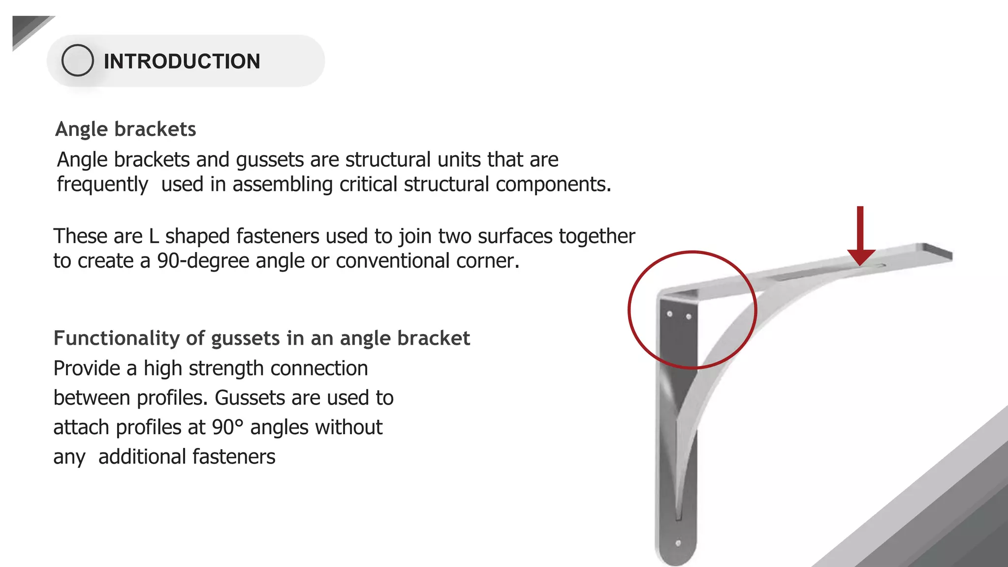 Angle bracket with and without gusset | PPTX
