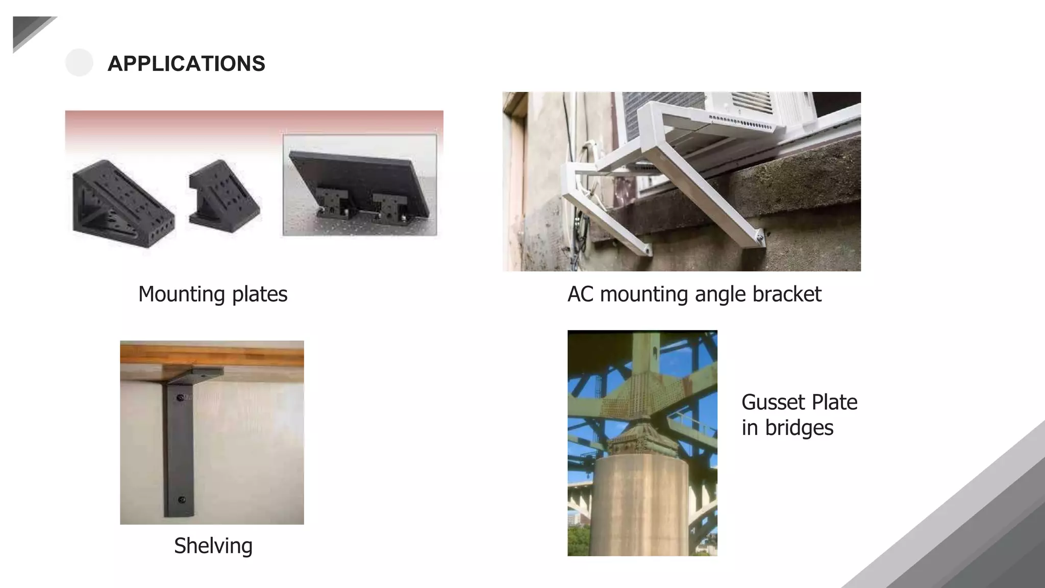 Angle bracket with and without gusset | PPTX