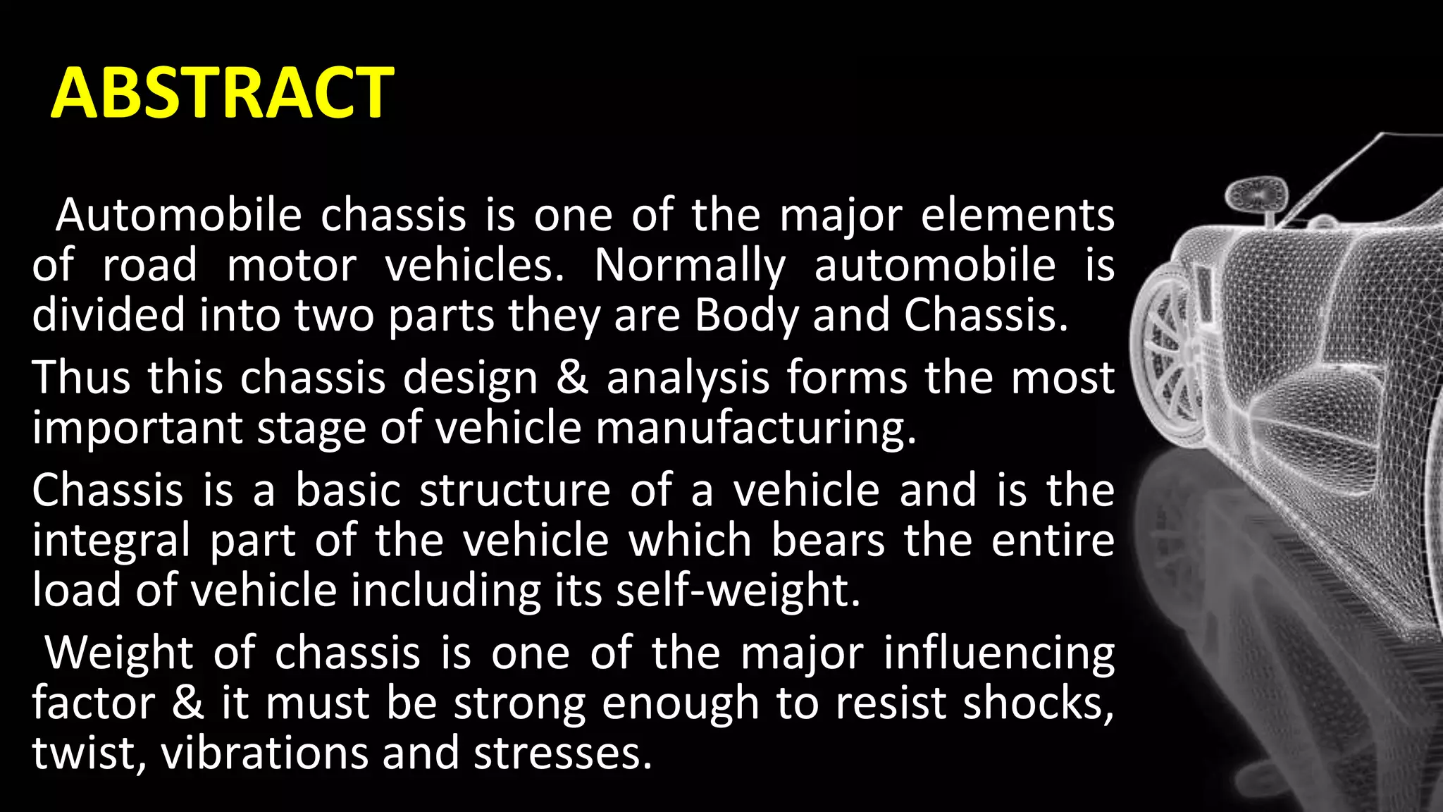 Design & analysis of automobile chassis | PPTX