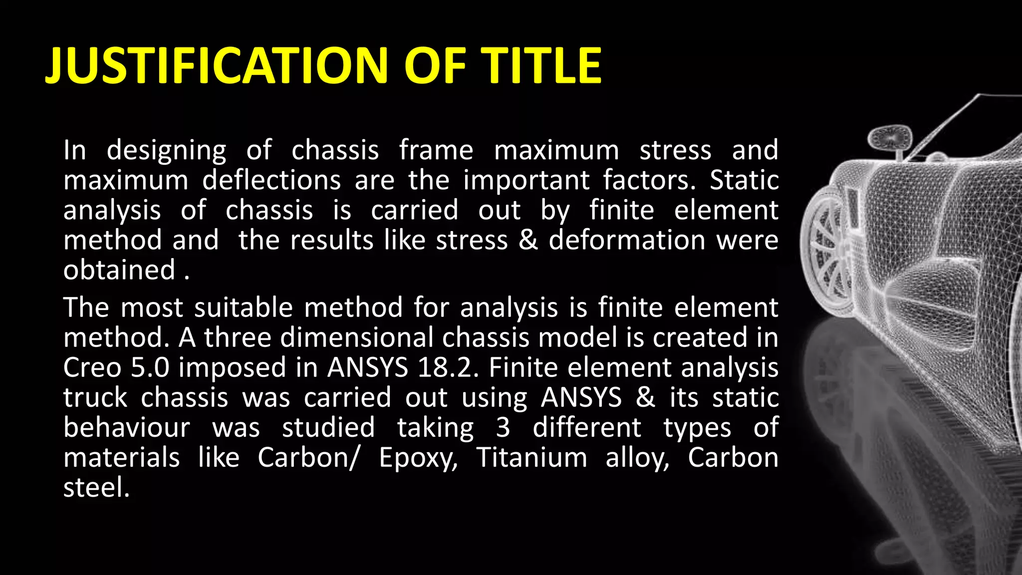 Design & analysis of automobile chassis | PPTX