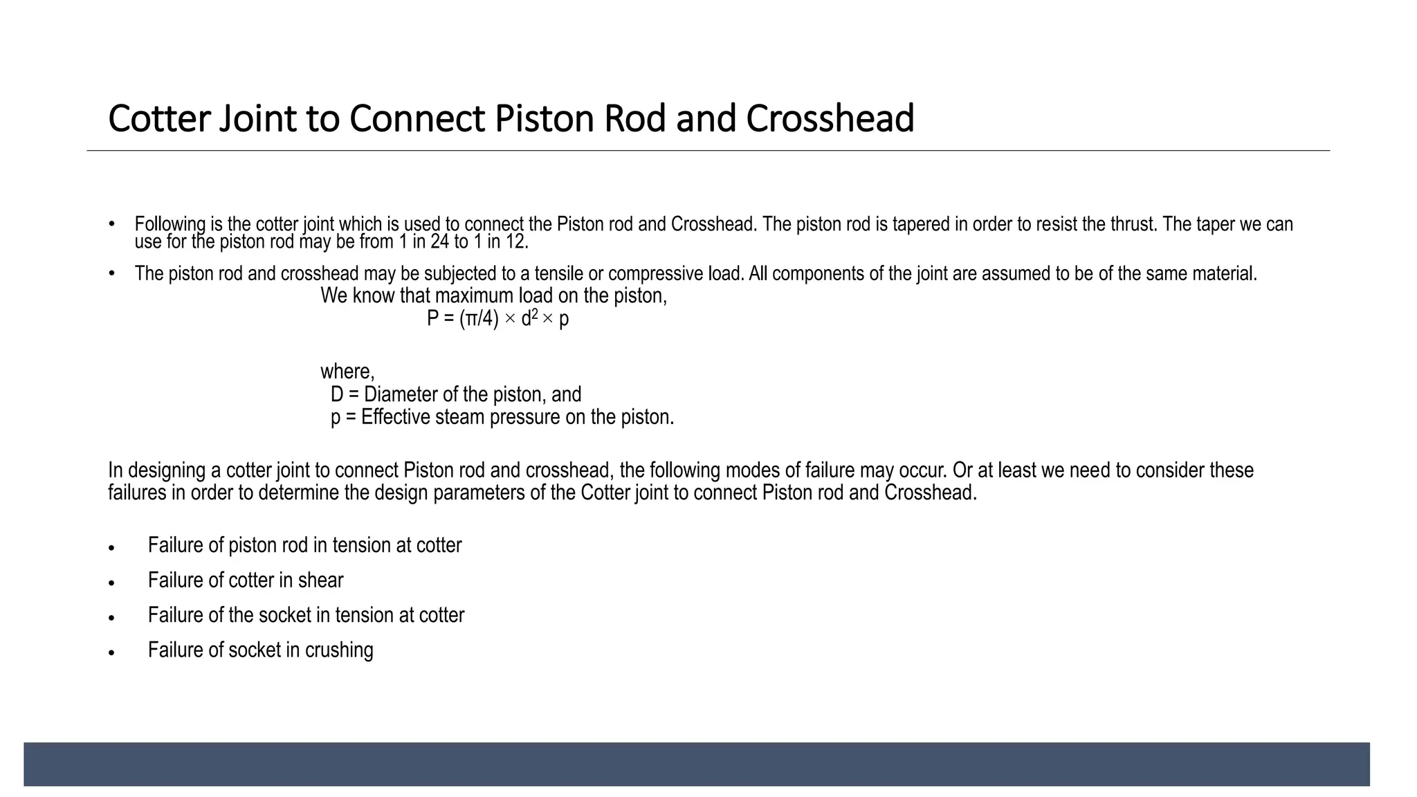 Design analysis of Cotter joint used in piston rod and crosshead a.pptx