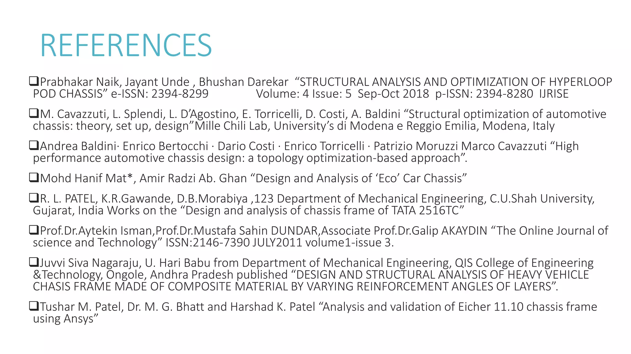 Design & Analysis of vehicle chassis | PPTX