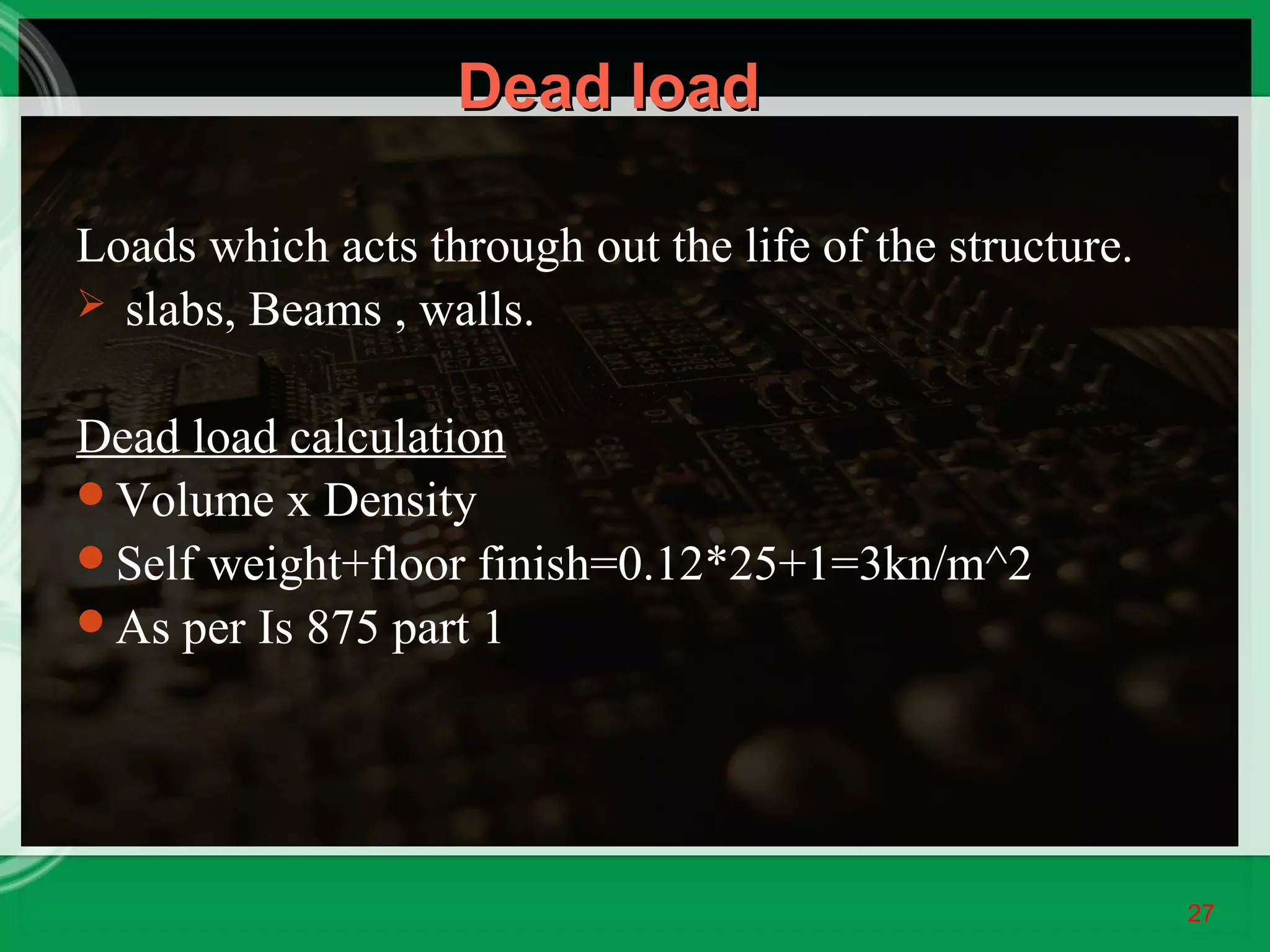 Design and analasys of a g+3 residential building using staad | PPT