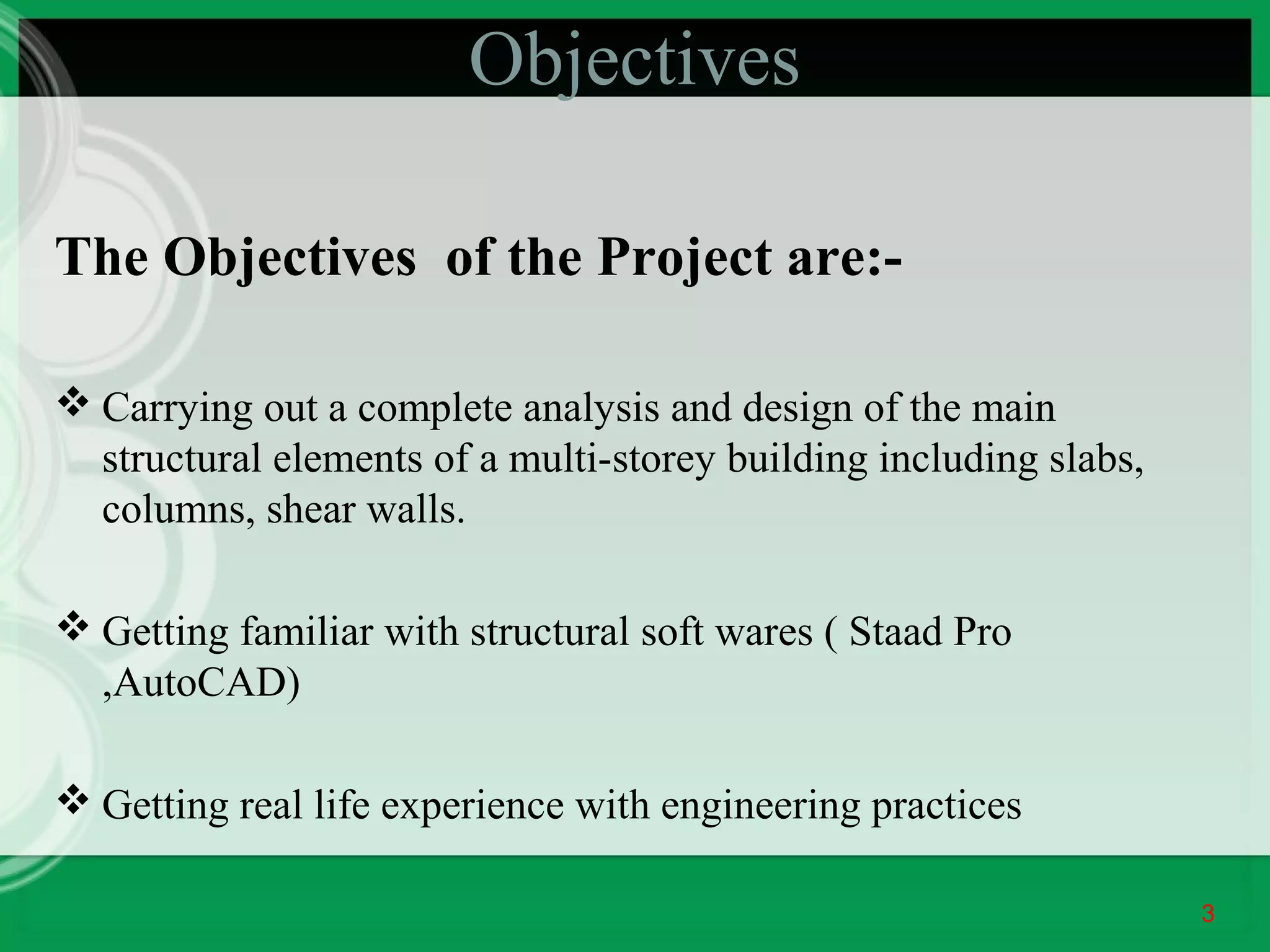 Design and analasys of a g+3 residential building using staad | PPT