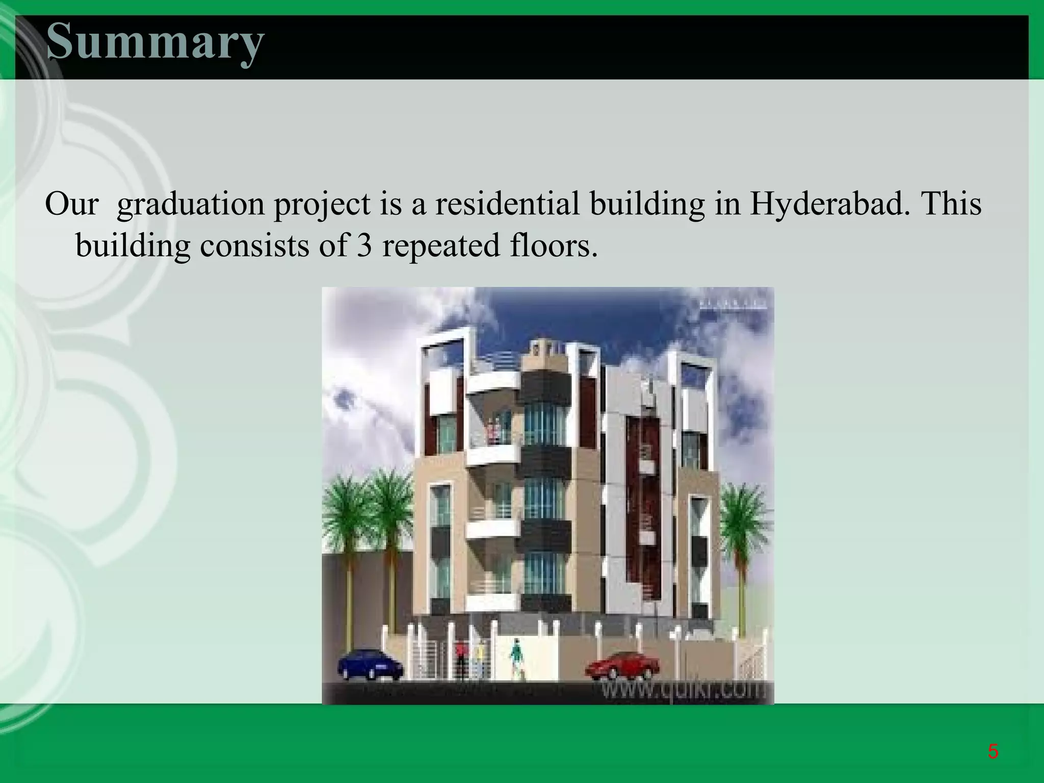 Design and analasys of a g+3 residential building using staad | PPT