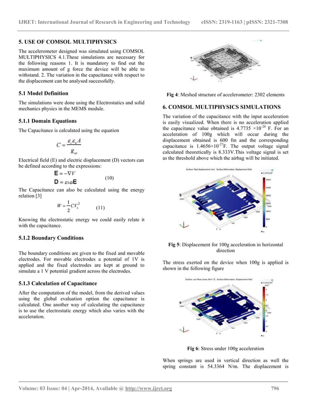 Design and analysis of 3 d capacitive accelerometer | PDF