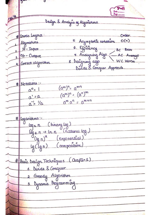 Design and Analysis of Algorithms Notes - Ronak Sumbaly | PDF