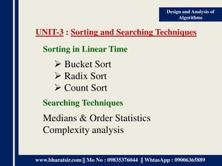 DESIGN AND ANALYSIS OF ALGORITHMS by Bharat Sir | PDF