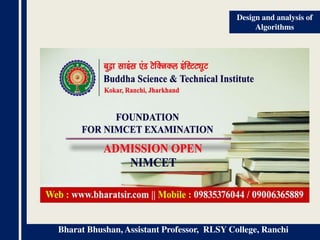 DESIGN AND ANALYSIS OF ALGORITHMS by Bharat Sir | PDF
