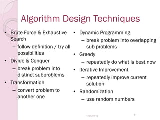Design and analysis of algorithms | PPT