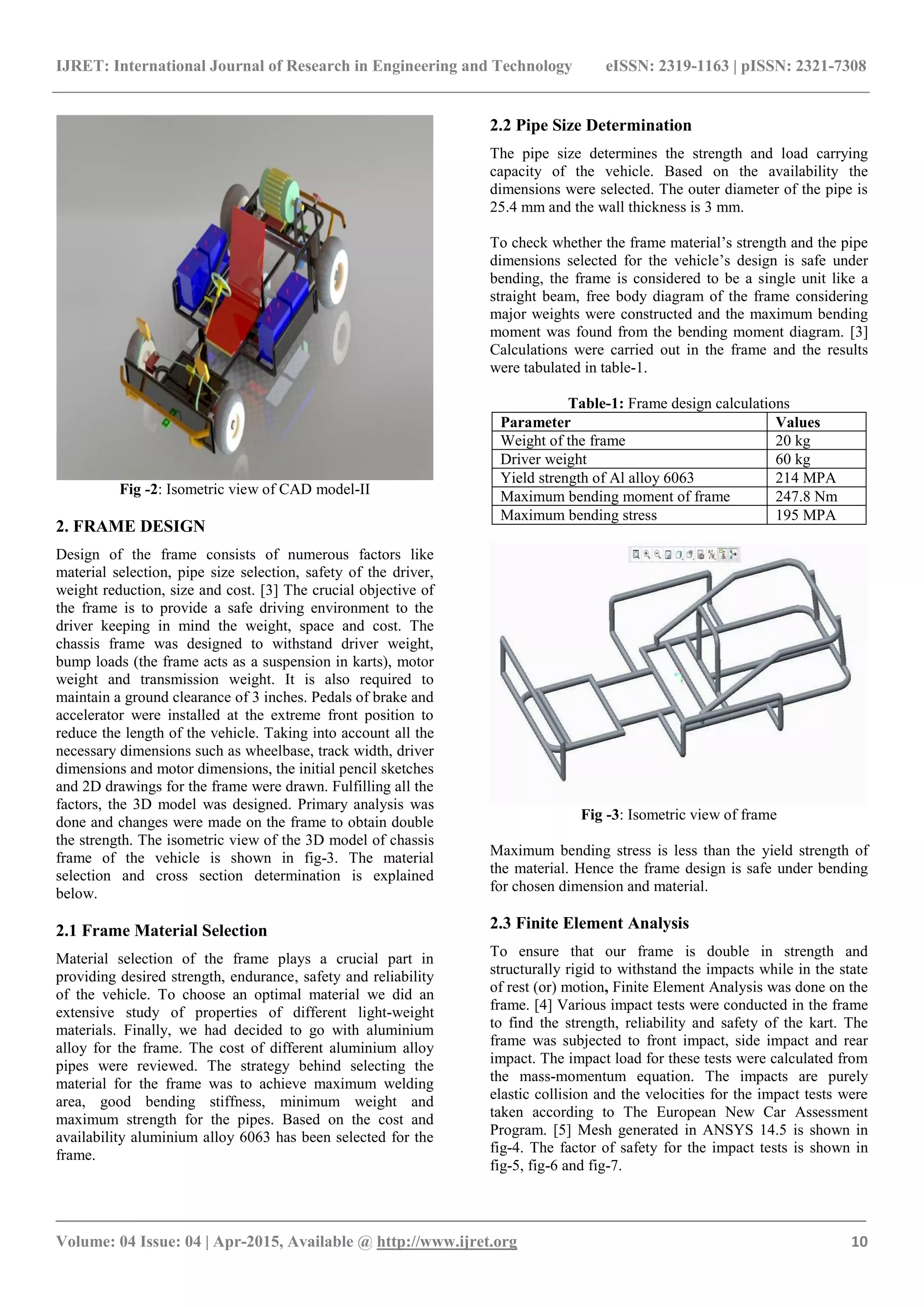 Design and analysis of an electric kart | PDF
