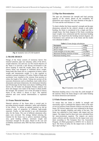 Design and analysis of an electric kart | PDF