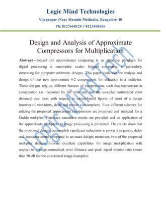 Design and analysis of approximate | PDF