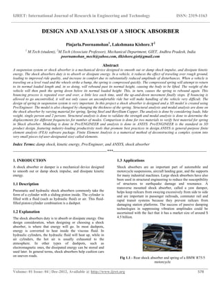 Design and analysis of a shock absorber | PDF