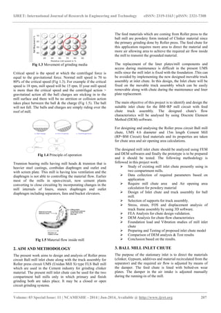Design and analysis of ball mill inlet chute for roller press circuit ...