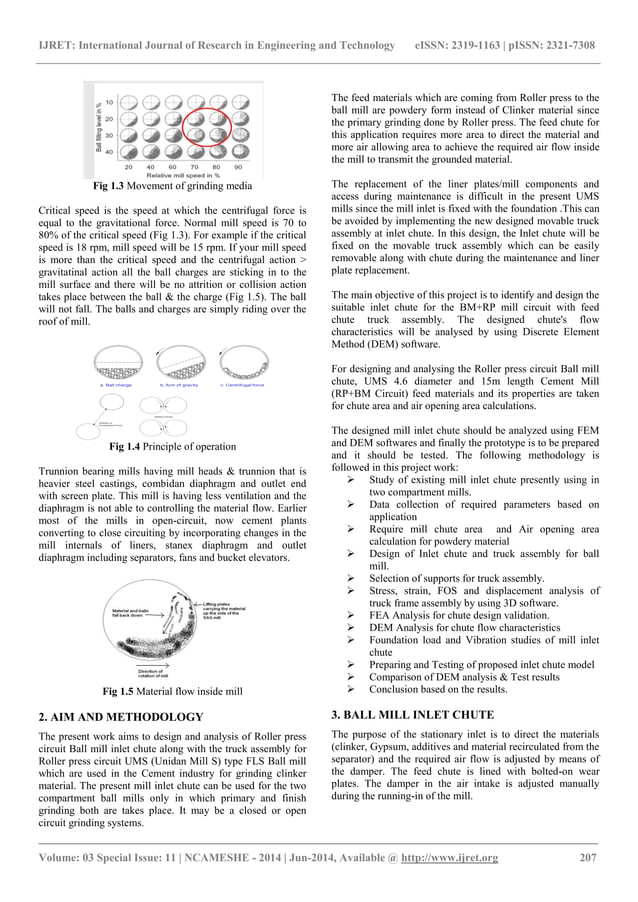 Design and analysis of ball mill inlet chute for roller press circuit ...