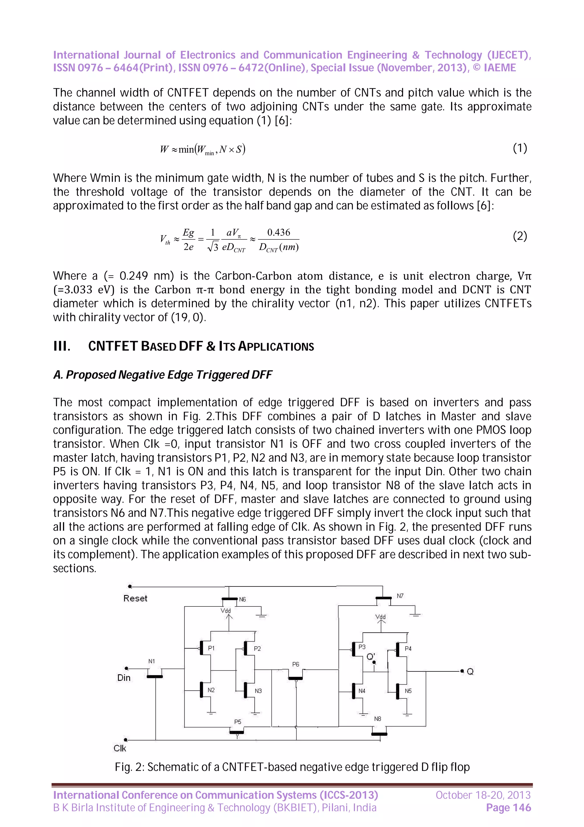 Design and analysis of cntfet based d flip flop | PDF