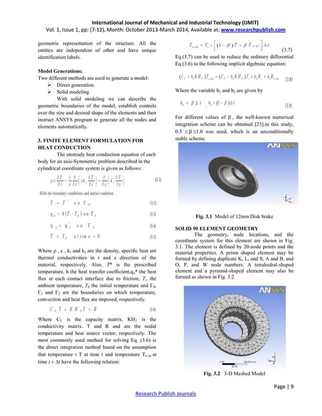 Design and analysis of disc brake rotor for a two wheeler | PDF ...